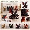 3D Beaded Animal Kit, 4 Dragon Models Beading Embroidery Kits For Craft ...