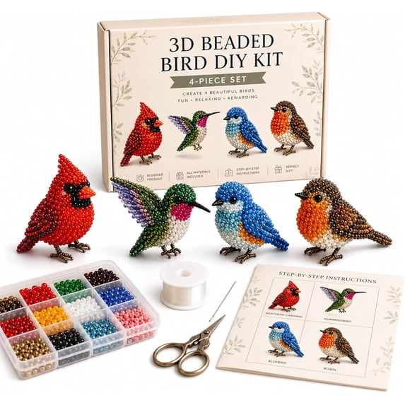 3D Beaded Animal Kit, DIY Animal Beading Craft Kit with Instructions ...