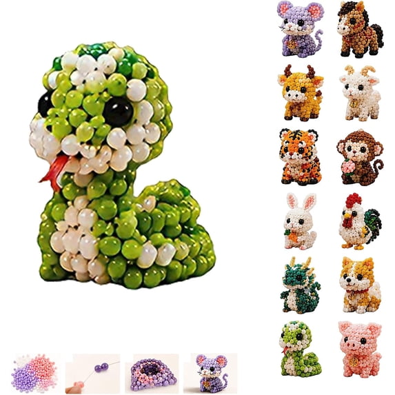 3D Beaded Animal Kit, DIY Animal Beading Kit for Beginners, Complete ...