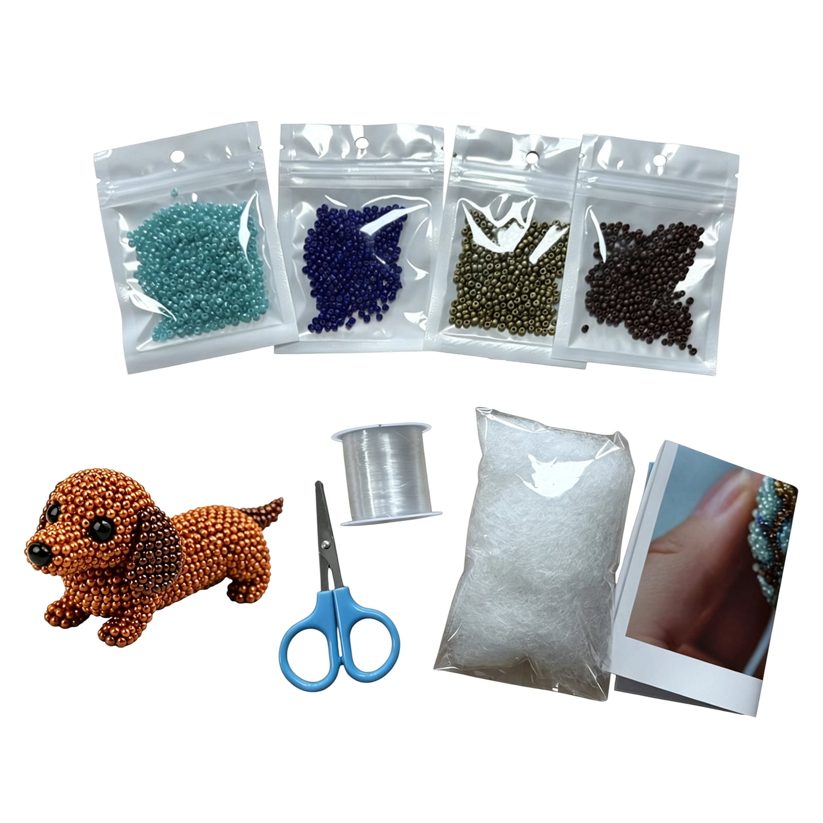 3D Beaded Animal Kit, DIY Bead Kit for Adults, Complete Bead Kit with ...