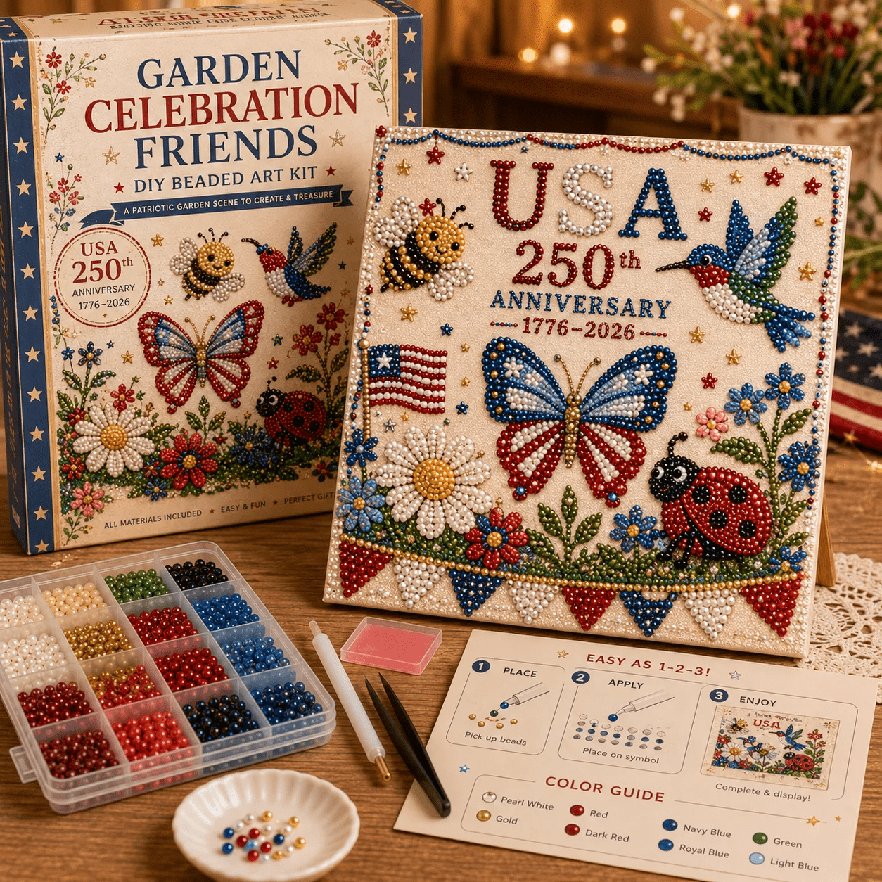 3D Beaded Animal Kit USA 250th Anniversary Beaded Art DIY Kit ...