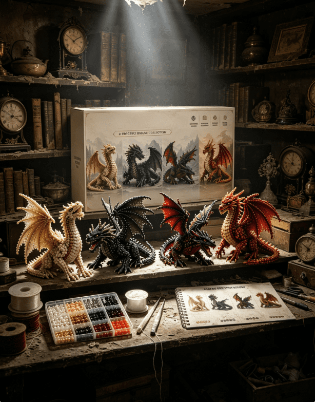 3D Beaded Dragon DIY Kit, Spooky Halloween Style, Rich Beads Included ...