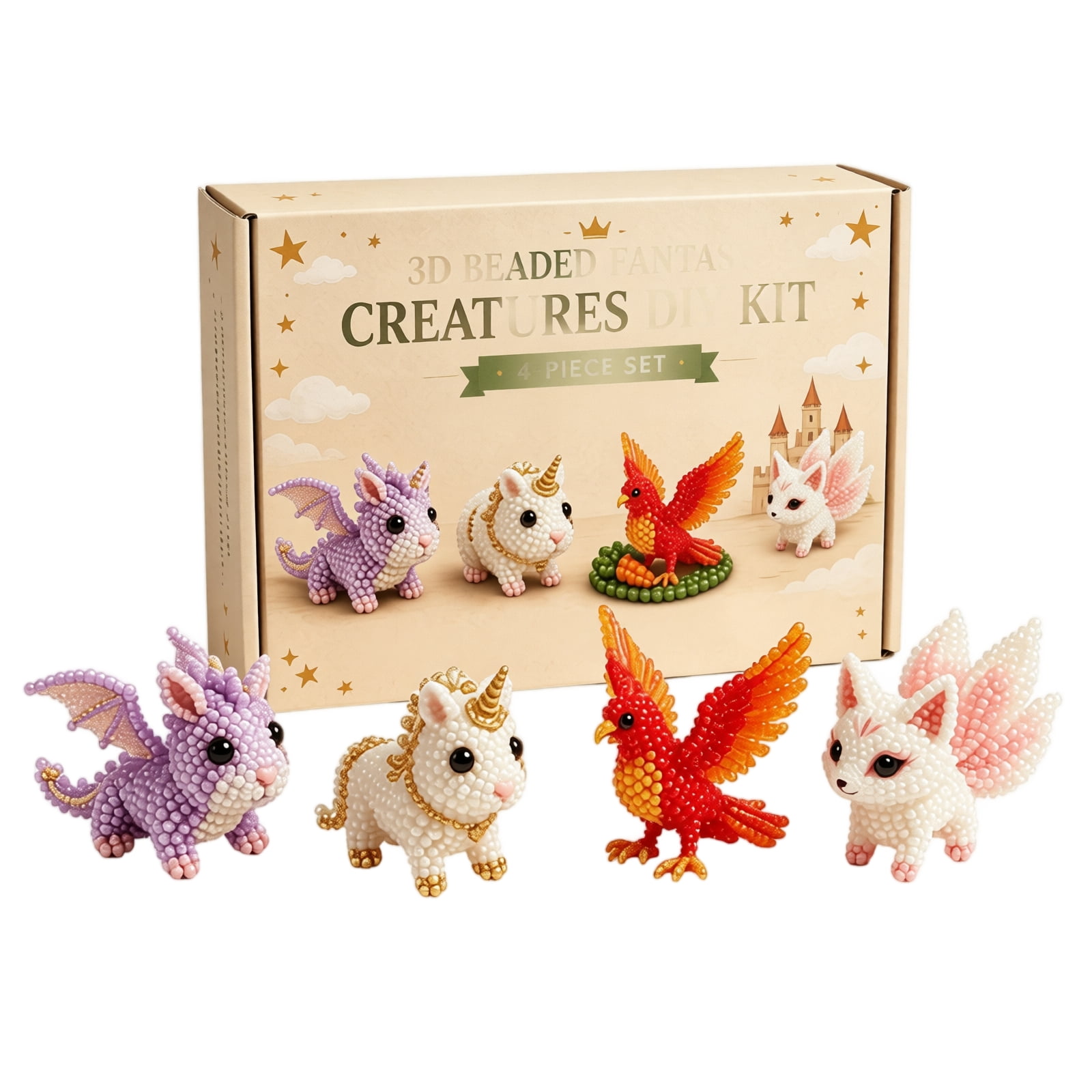 3D Beaded Fantasy Creatures DIY Kit Create Four Magical Fantasy ...