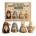 3D Beaded Gnome DIY Kit, 4 Pack Gnome Craft Set, All-Inclusive Bead Art ...