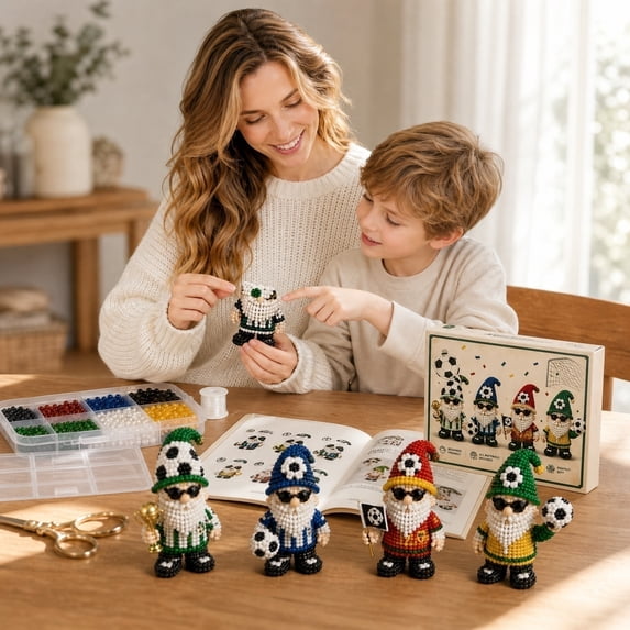 3D Beaded Gnome DIY Kit, 4 Pack combination set, detailed instruction ...