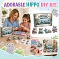 3D Beaded Hippo DIY Craft Kit, Creative Animal Jewelry Making Activity ...