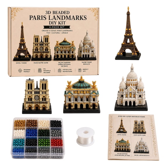 3D Beaded Paris Landmarks DIY Kit, Stylish Architecture Beading Craft ...