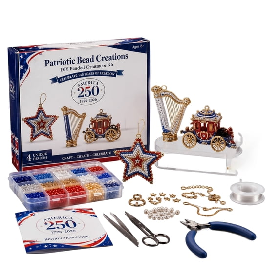 3D Beaded Patriotic DIY Kit, All-In-One Beading Set, Durable Works For ...