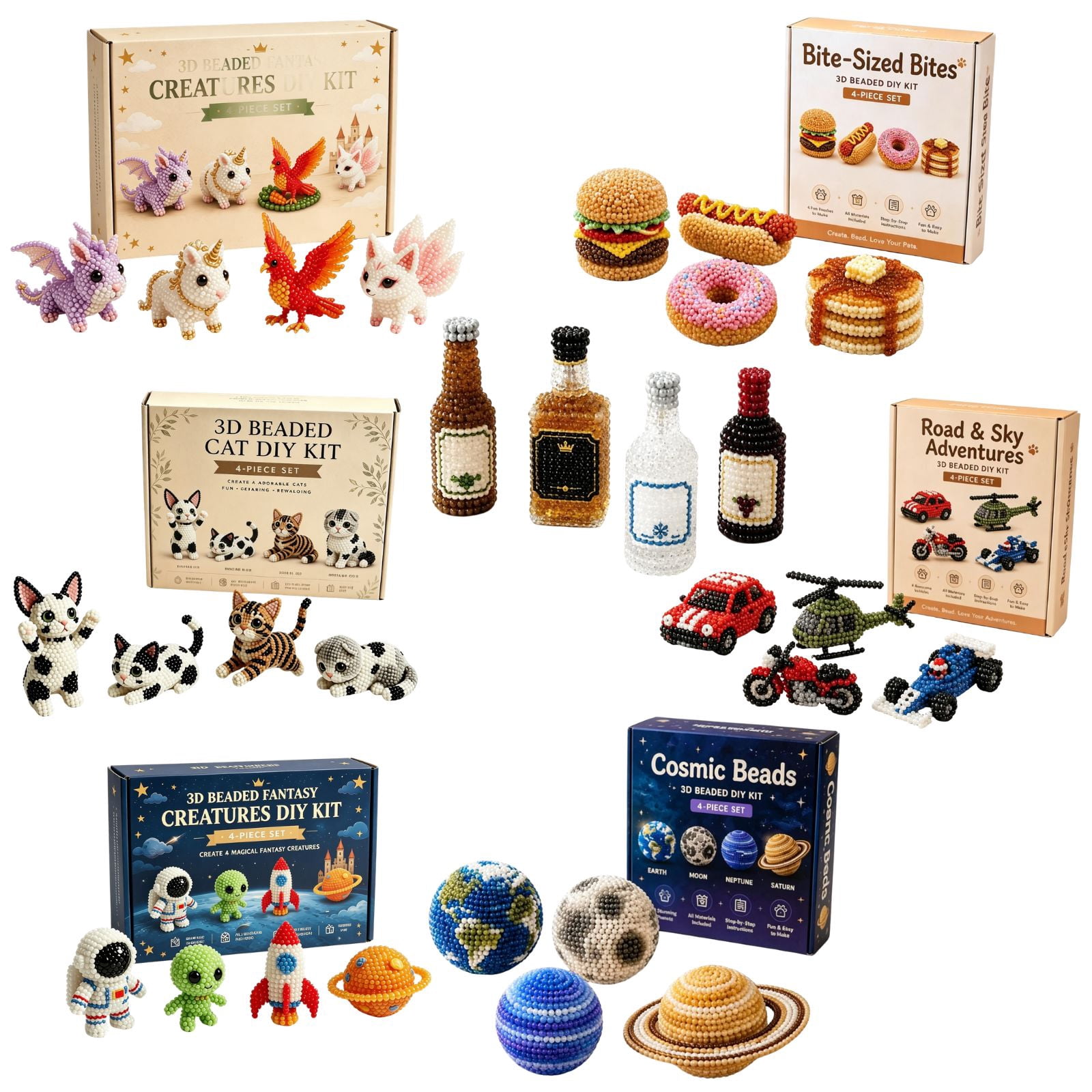 3D Beaded Planets DIY Kit, Funny Planets Beading Craft Set, Handmade ...