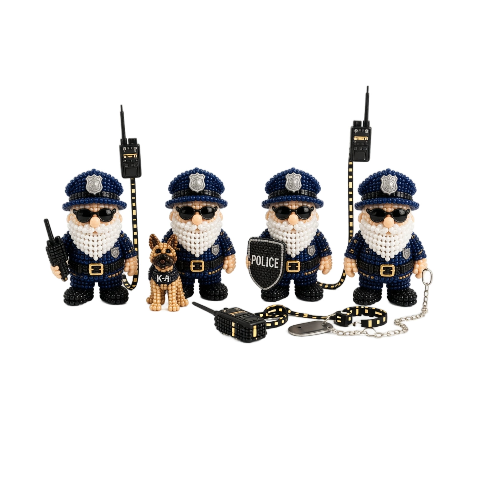 3D Beaded Police Crew DIY Handcraft Kit Handmade Bead Art Set for ...