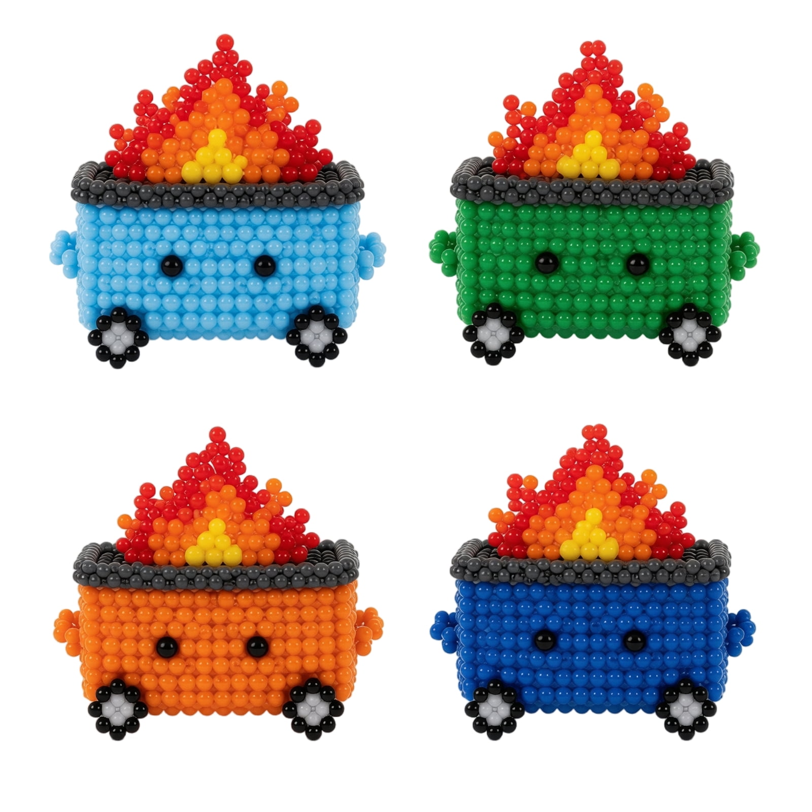 3D Beaded Vehicles Kit,DIY Colorful Bead Kit with Charms & Storage Box ...