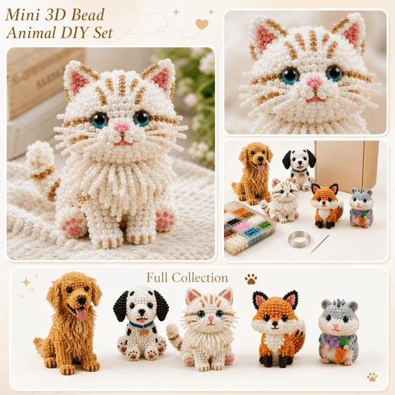 3D Beadwork Animal Craft Kit, Comprehensive Handmade Accessories ...