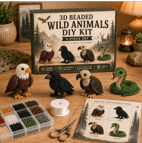 3D Beadwork Animal Craft Kit, Comprehensive Handmade Accessories ...
