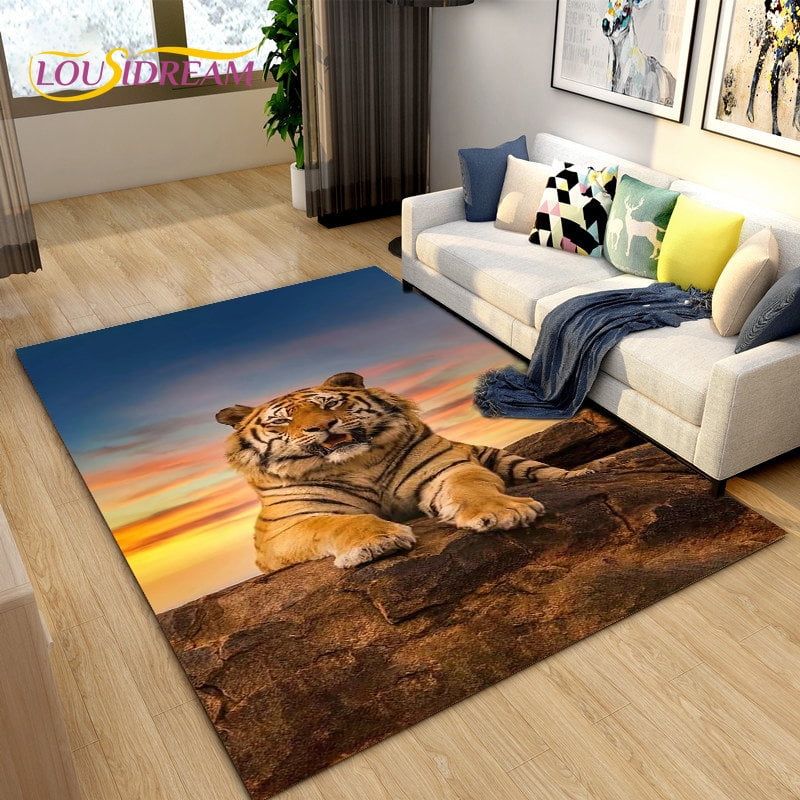 3D Beast Tiger, Sabretooth,Cartoon Animal Area Rug,Carpet Rug for ...