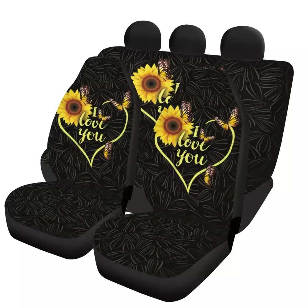 3D Beautiful Butterfly Sunflower Slip-Resistant Car Interior Seats ...