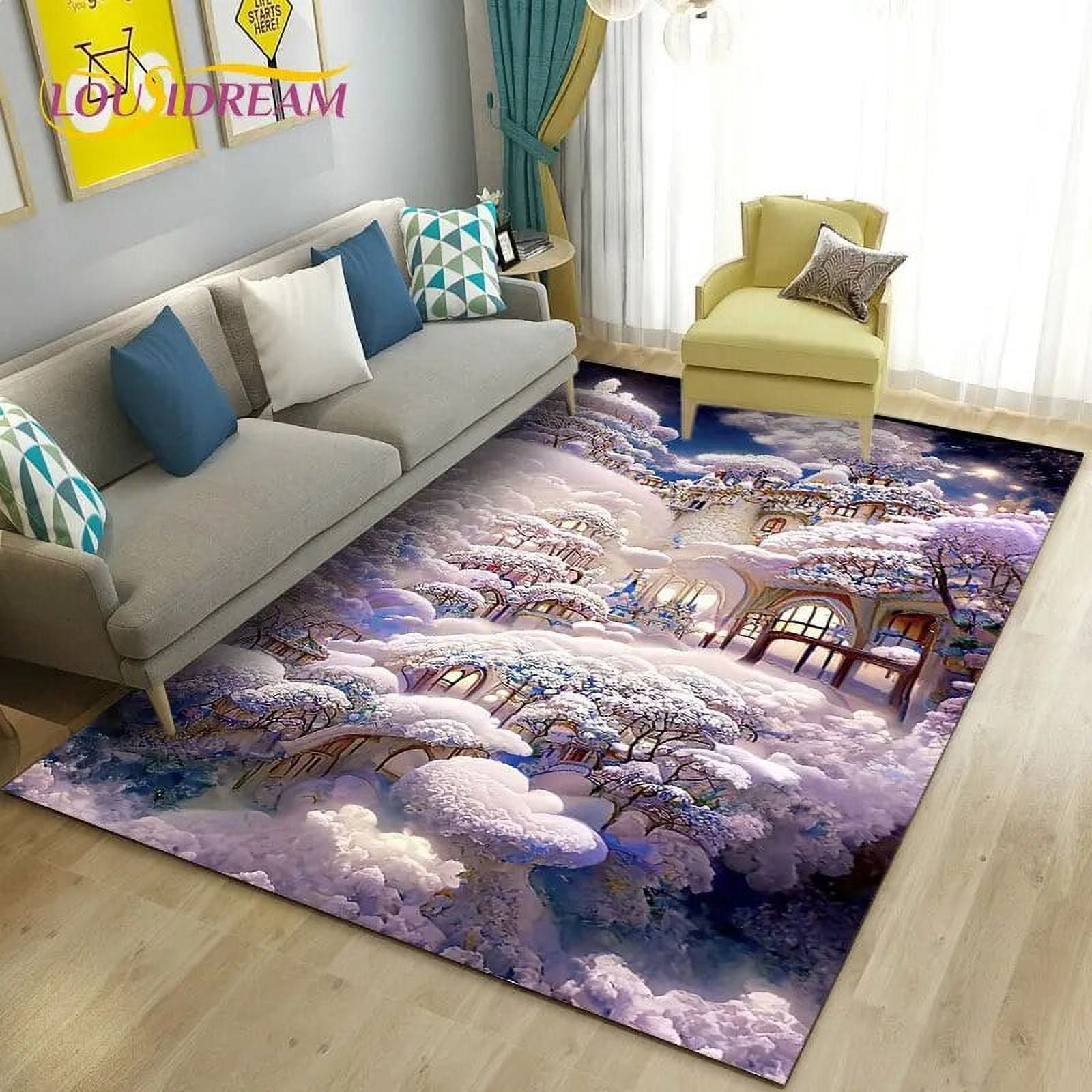 3D Beautiful Dream Magic Castle Scenery Area Rug Carpet Rug for Living ...