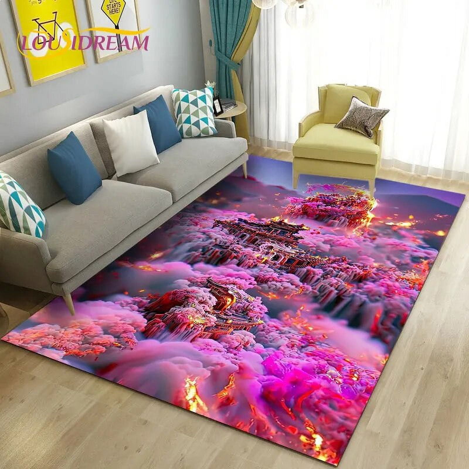 3D Beautiful Dream Magic Castle Scenery Area Rug Carpet Rug for Living ...
