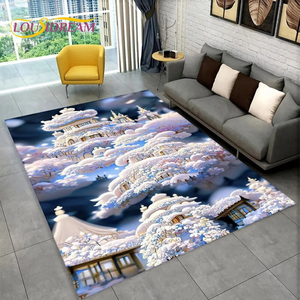 3D Beautiful Dream Magic Castle Scenic Area Rug Carpet Rug for Living ...