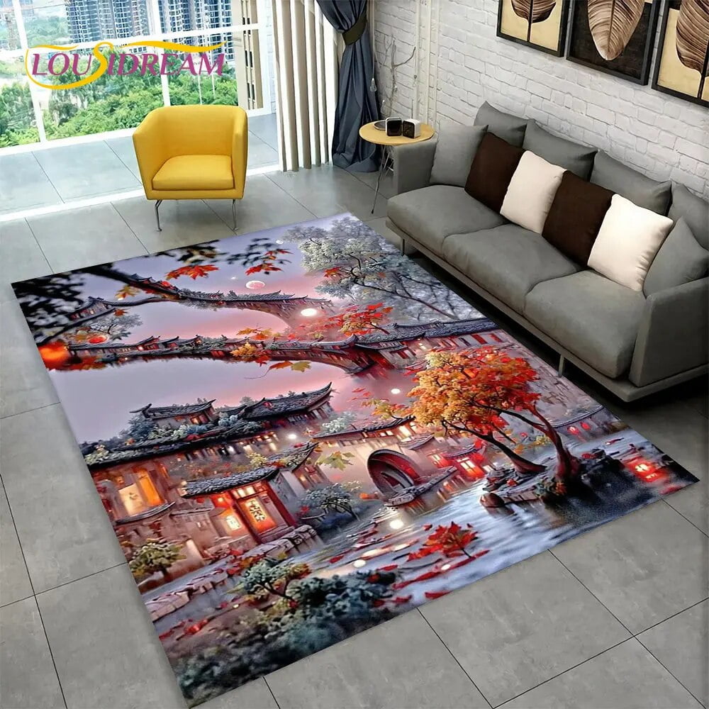 3D Beautiful Dream Magic Castle Scenic Area Rug Carpet Rug for Living ...