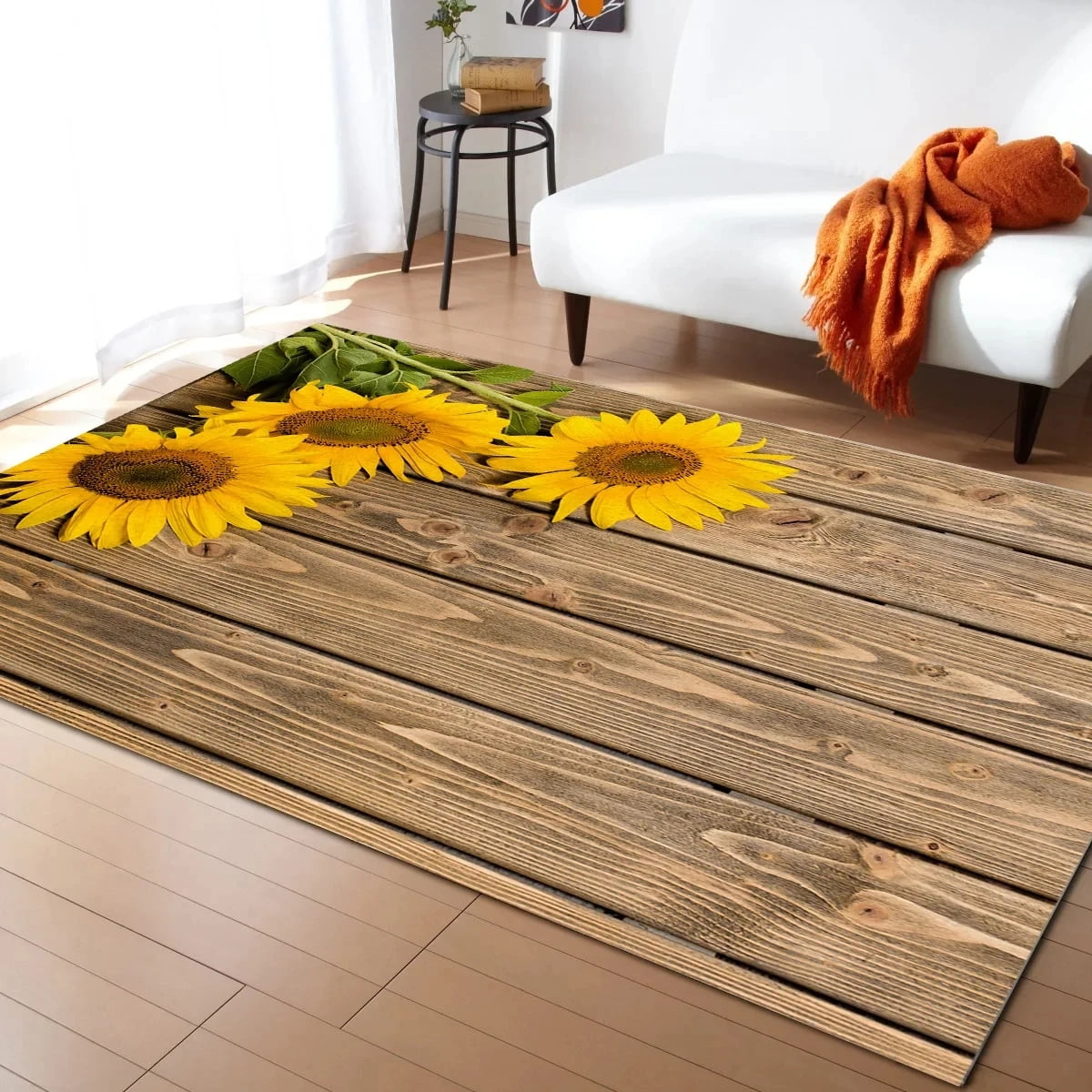 3D Beautiful Sunflower Printed Carpet Living Room and Bedroom rative ...