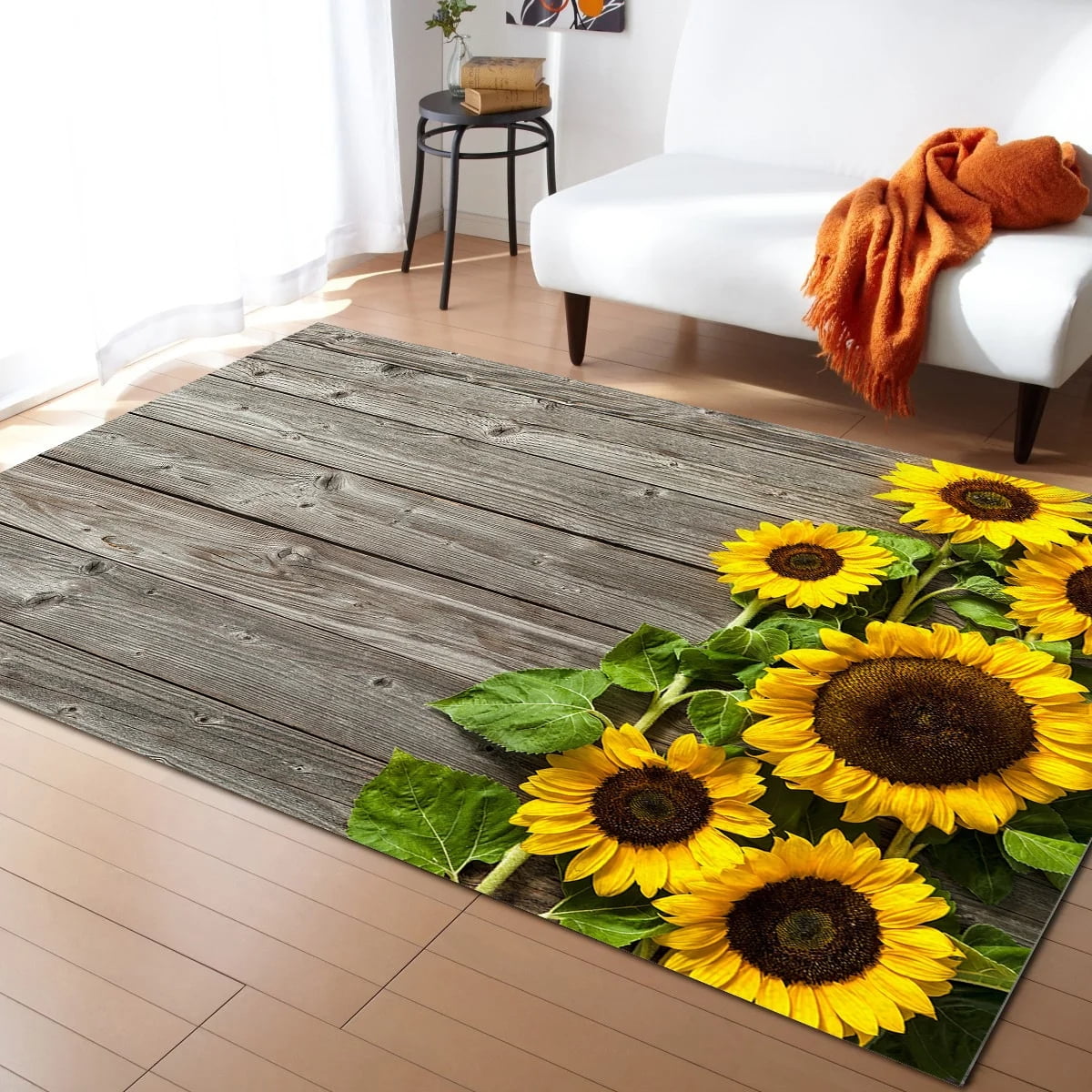 3D Beautiful Sunflower Printed Carpet Living Room and Bedroom rative ...
