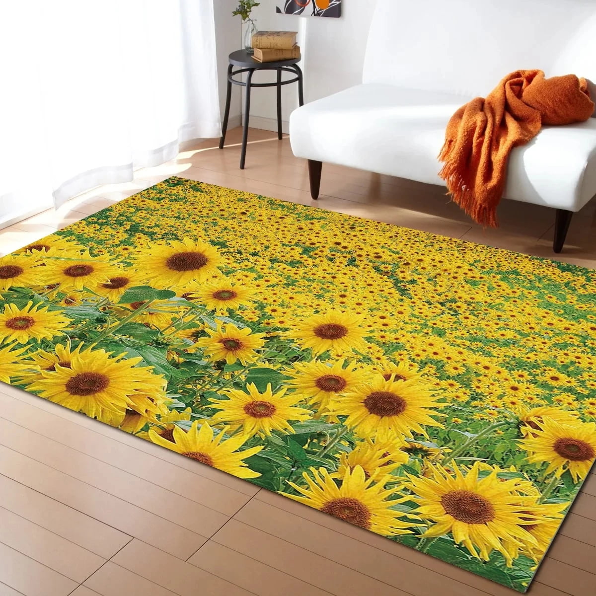 3D Beautiful Sunflower Printed Carpet Living Room and Bedroom rative ...