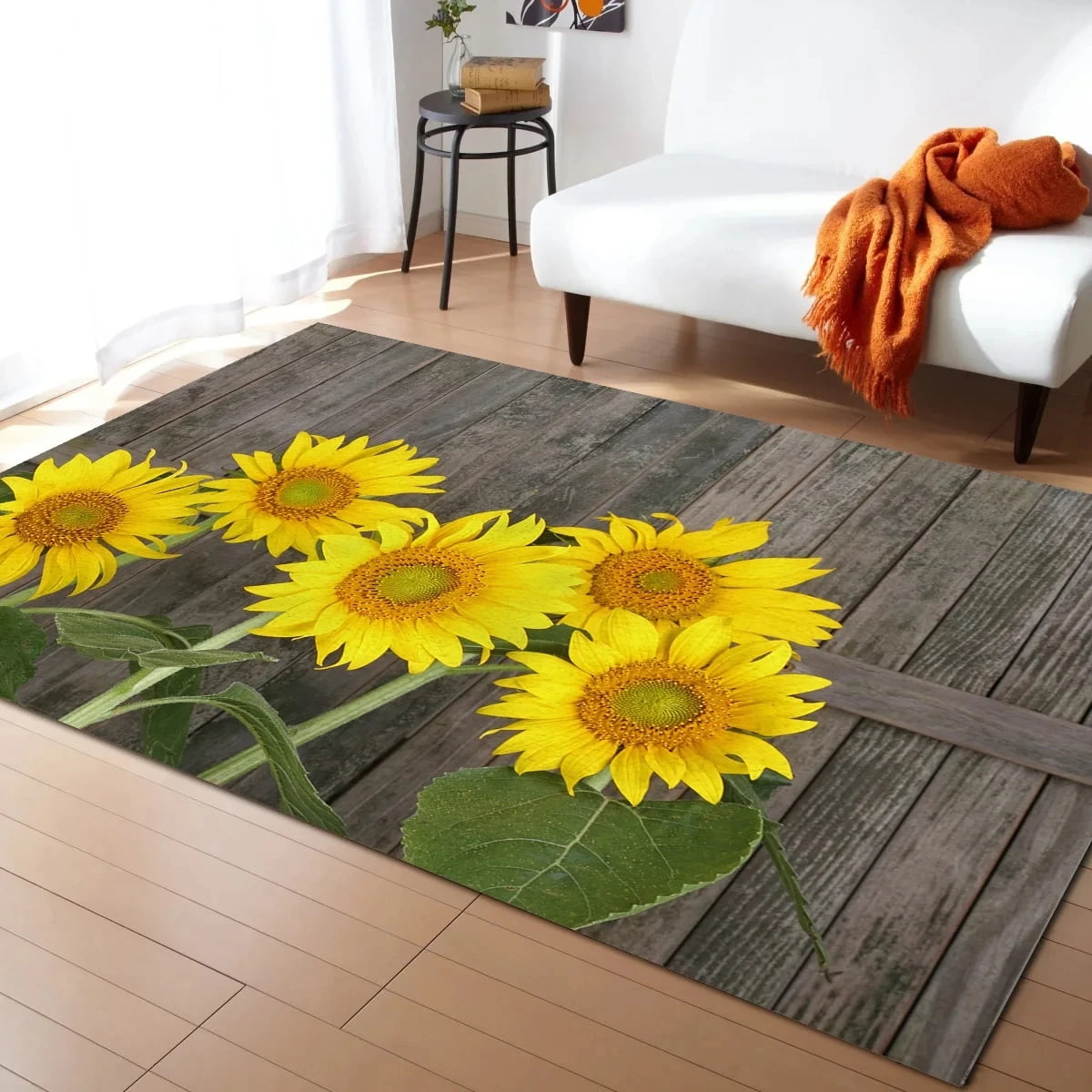 3D Beautiful Sunflower Printed Carpet Living Room and Bedroom rative ...