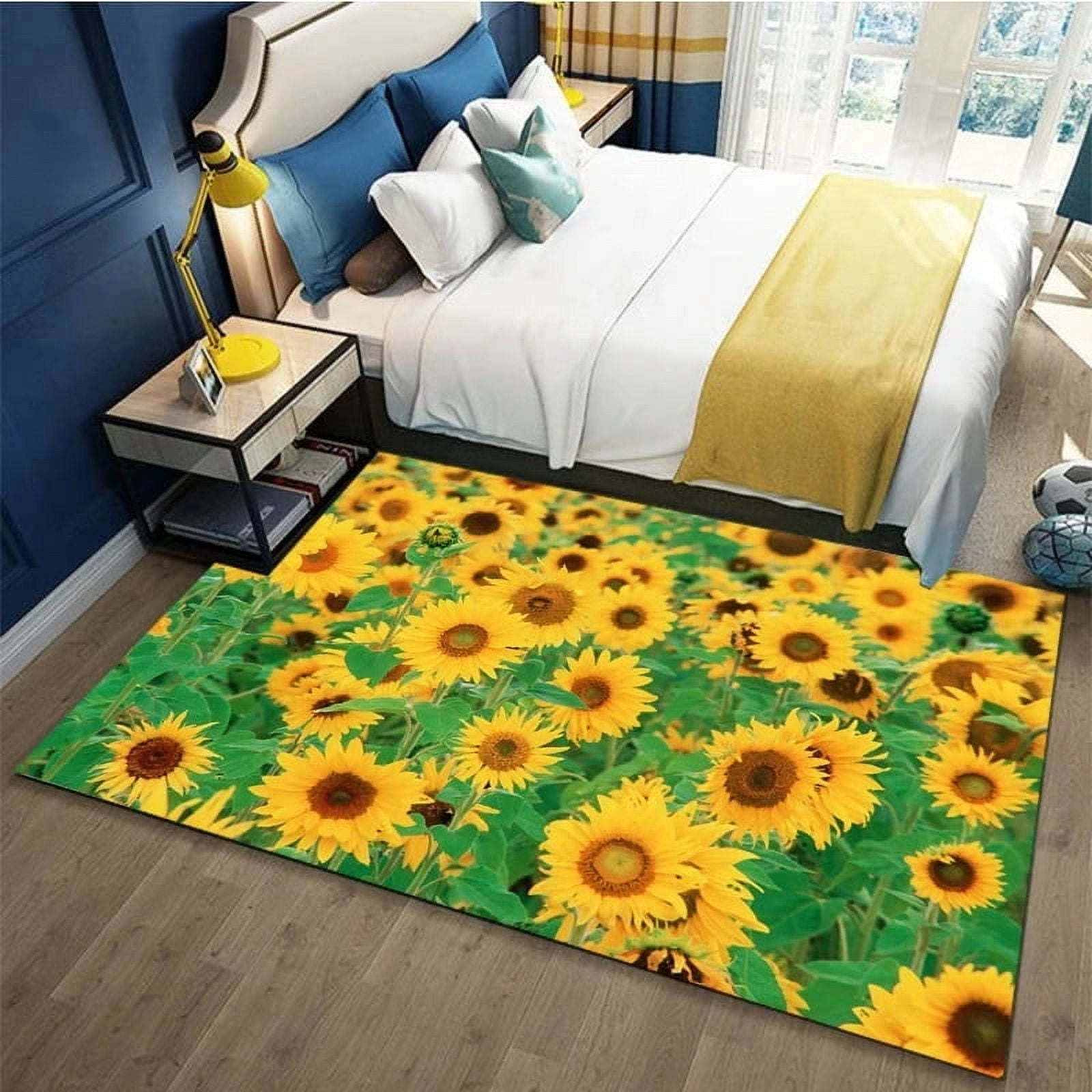 3D Beautiful Sunflower Printed Carpet Living Room and Bedroom rative ...