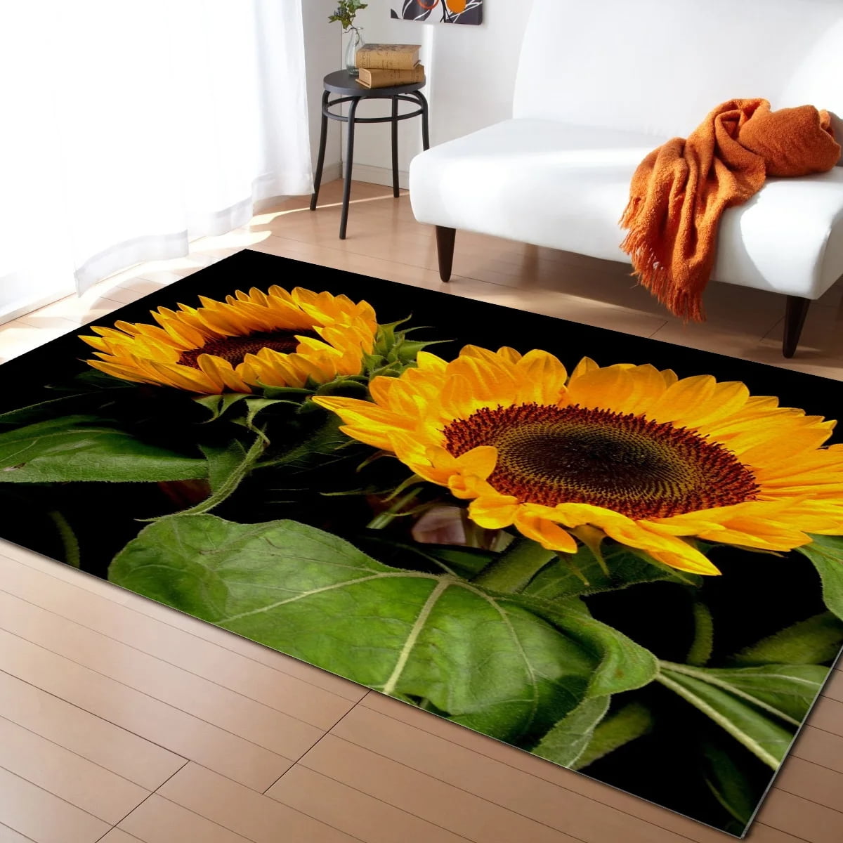 3D Beautiful Sunflower Printed Carpet Living Room and Bedroom rative ...