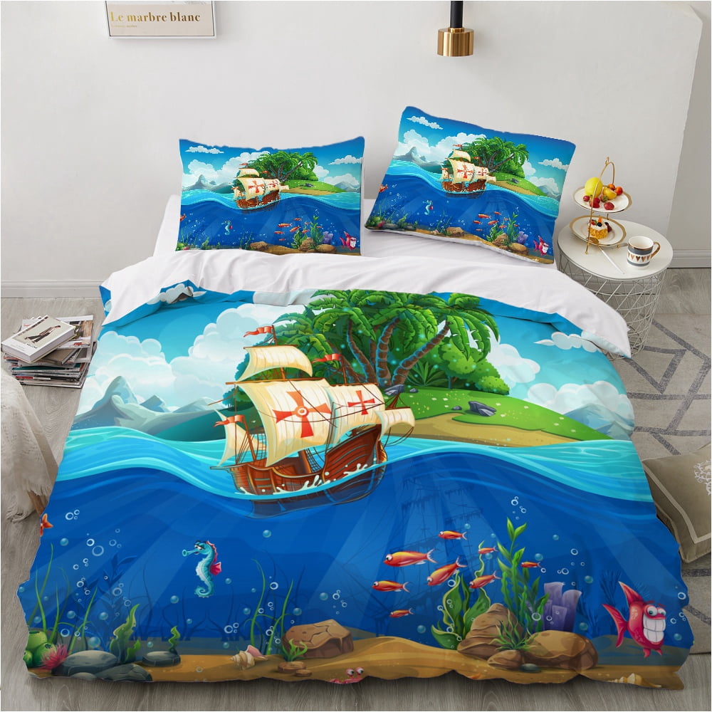 3D Bedding Set Ocean Bedlinen Single Twin Full King Duvet Cover ...