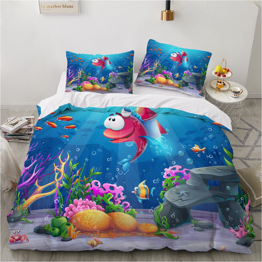3D Bedding Set Ocean Bedlinen Single Twin Full King Duvet Cover ...