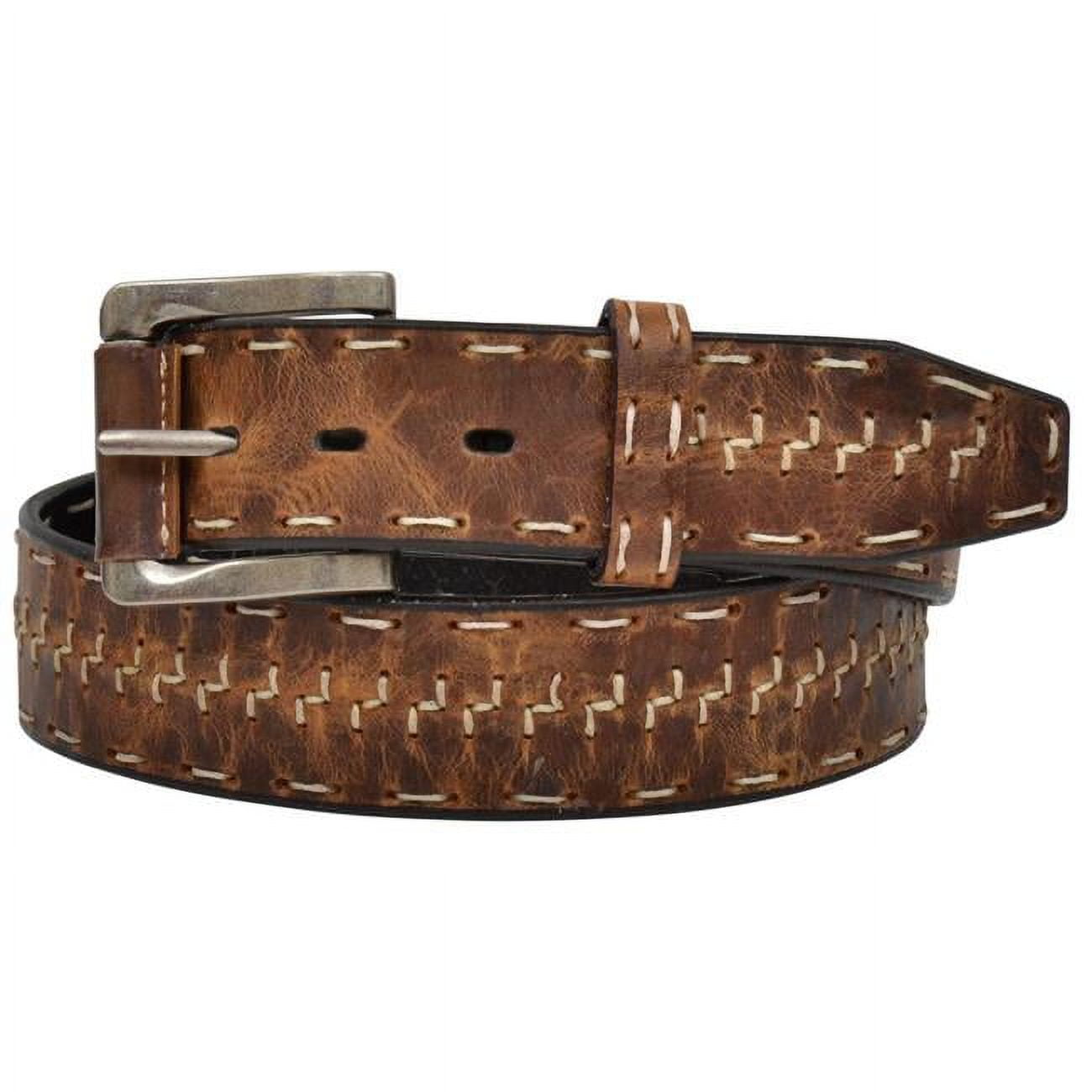 3D Belt D3444-38 1.50 in. Brown Distressed with Z Stitch Belt - Size 38 ...