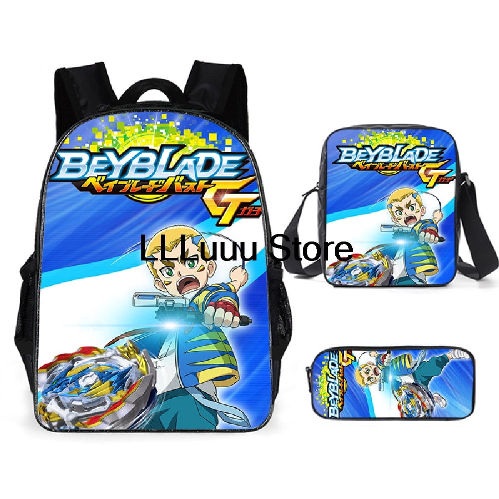 3D Beyblade Burst Evolution 3pcs/Set Backpack 3D Print Bookbag Laptop ...