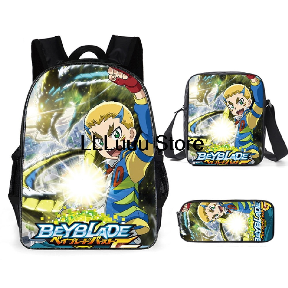 3D Beyblade Burst Evolution 3pcs/Set Backpack 3D Print Bookbag Laptop ...