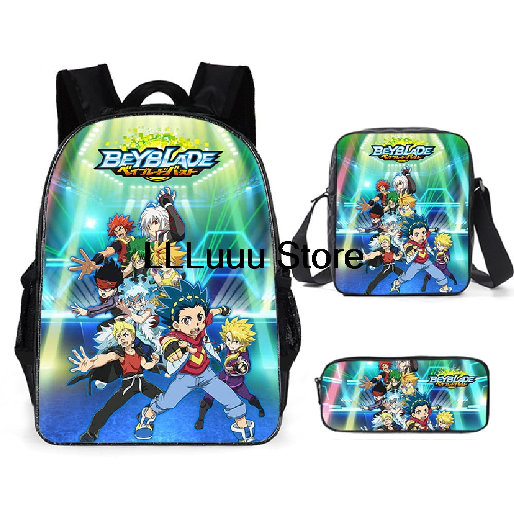 3D Beyblade Burst Evolution 3pcs/Set Backpack 3D Print Bookbag Laptop ...