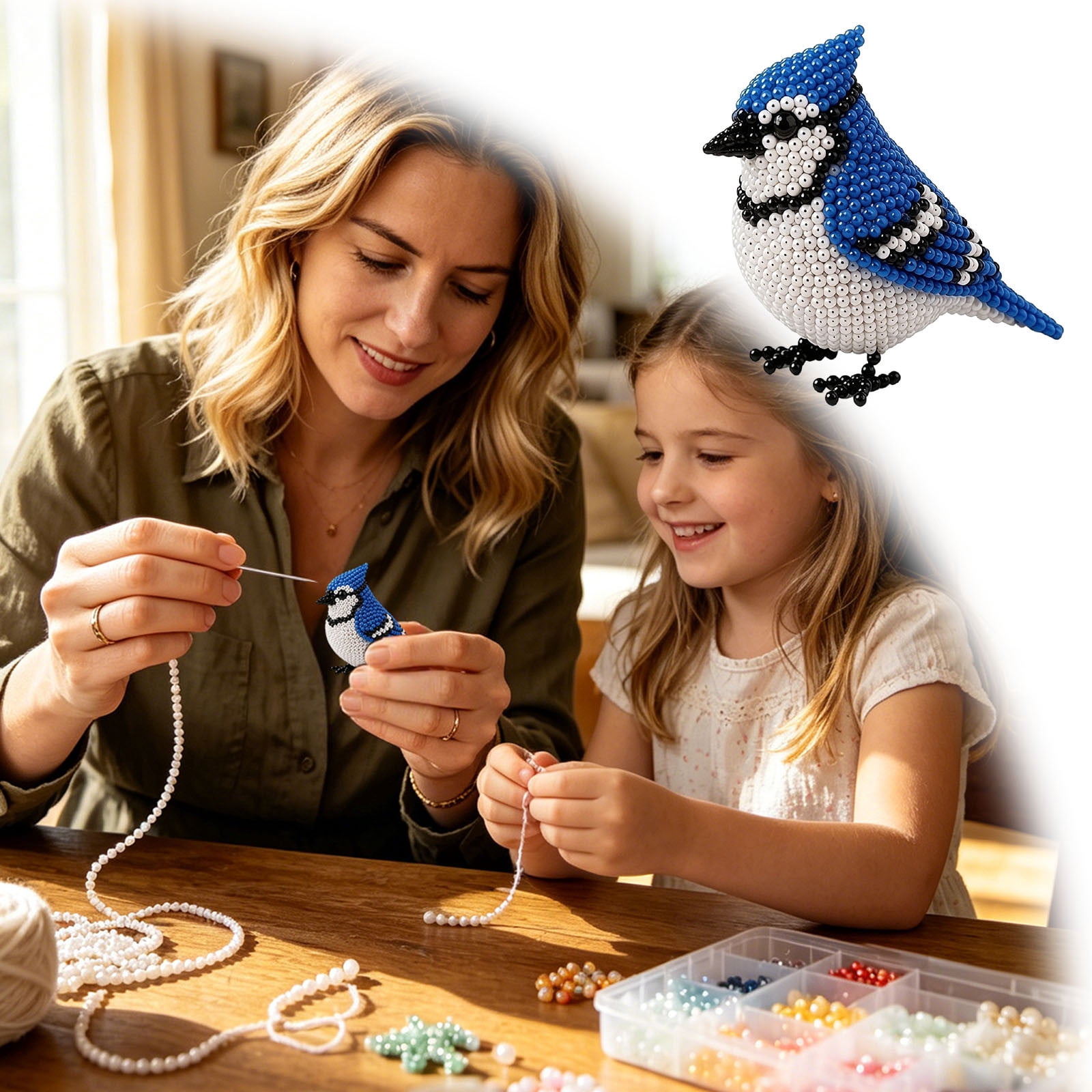 3D Bird DIY Beading Kit 3.15 Inch Complete Handmade Embroidery Craft ...