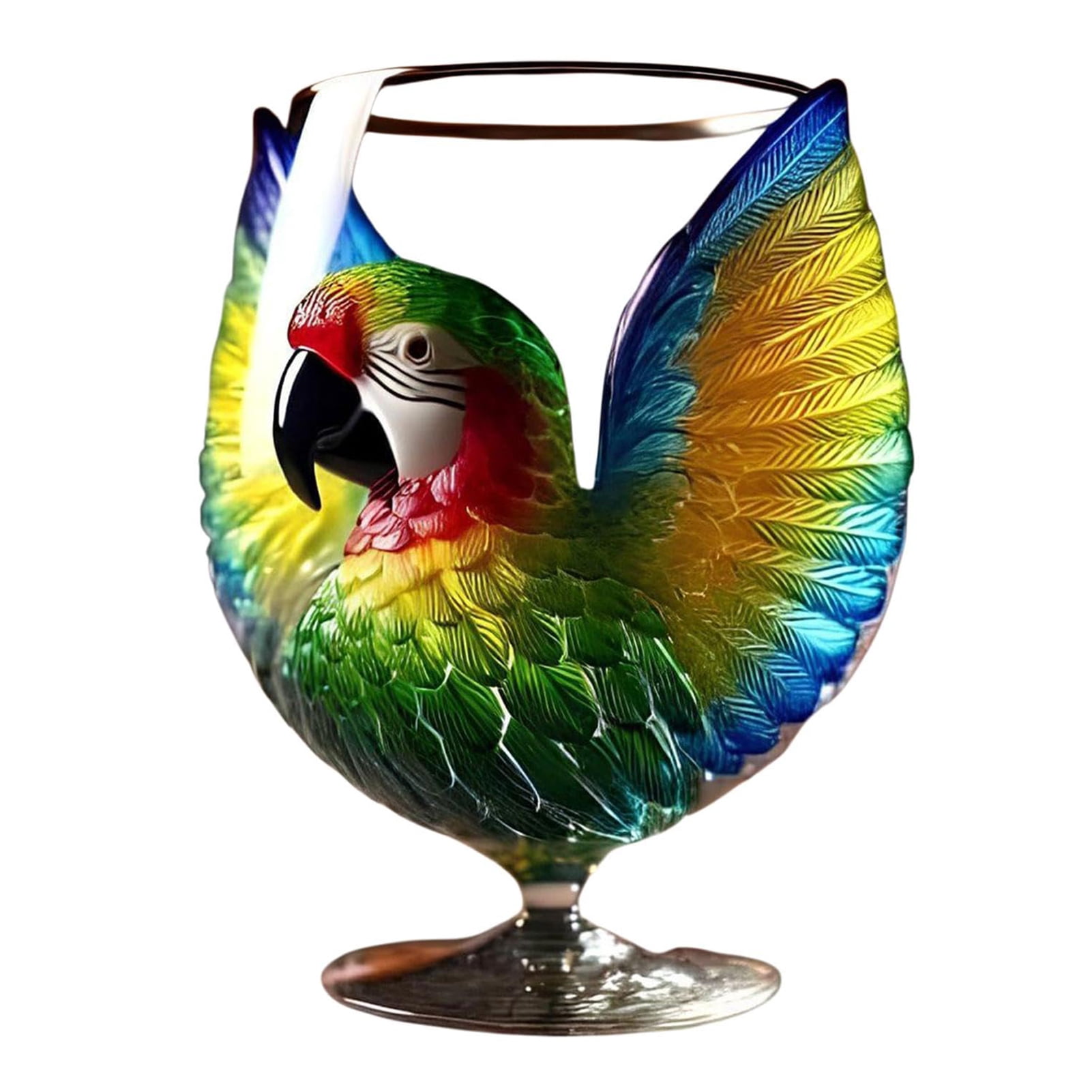 3D Bird Engraved Glass Cups Artistic Bird Shape Tumblers for Cocktails ...