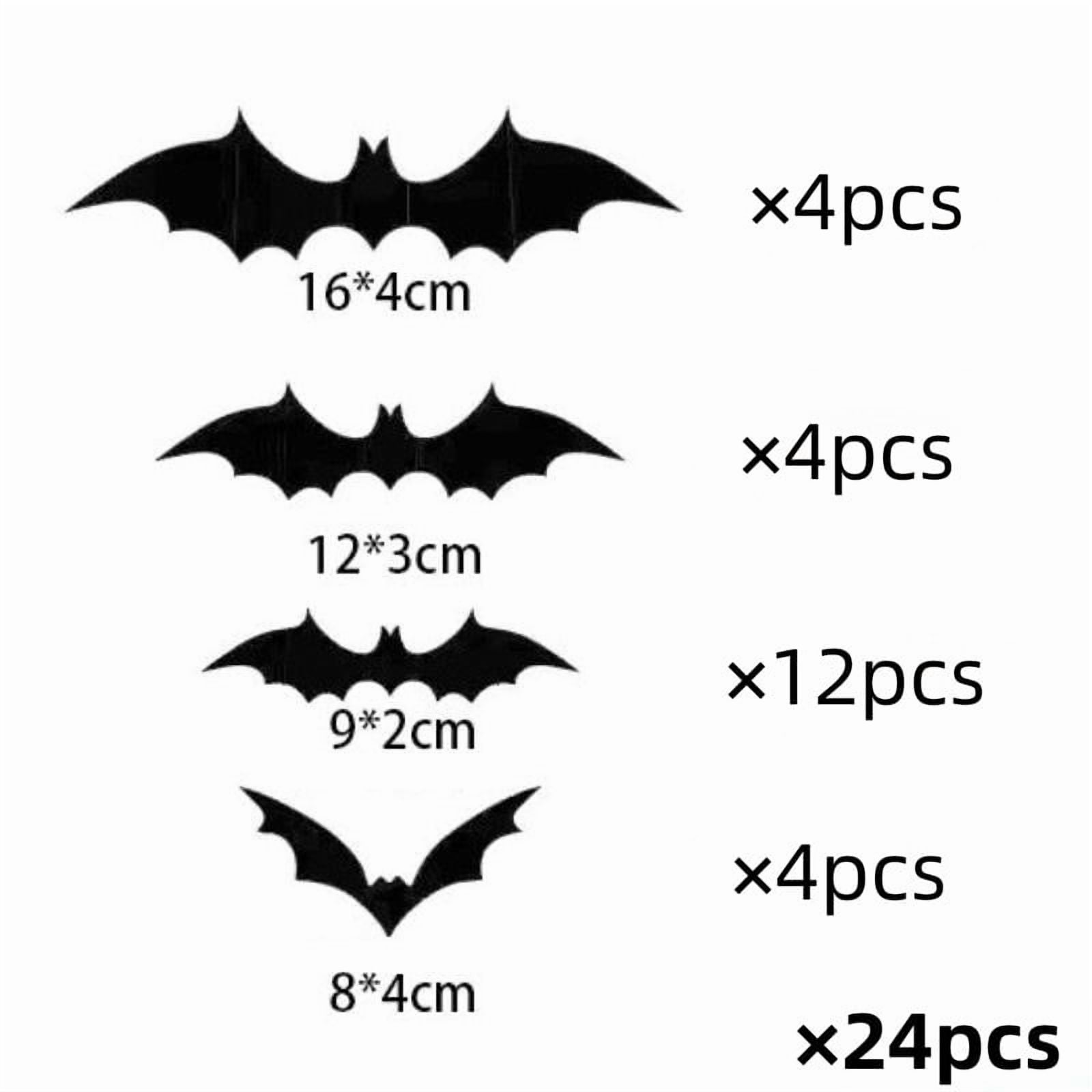 3D Black Bat Wall Stickers Halloween Decor Removable PVC Window Door ...