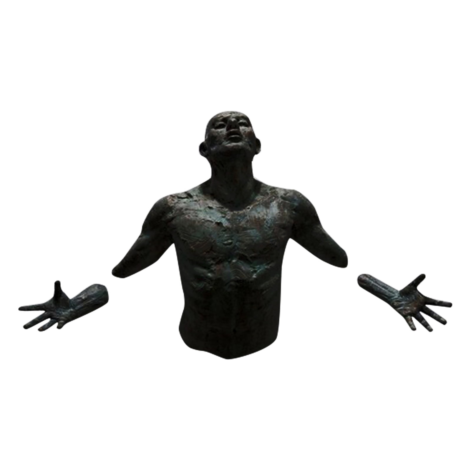 3D Black Through Wall Figure Sculpture Resin Abstract Electroplating ...
