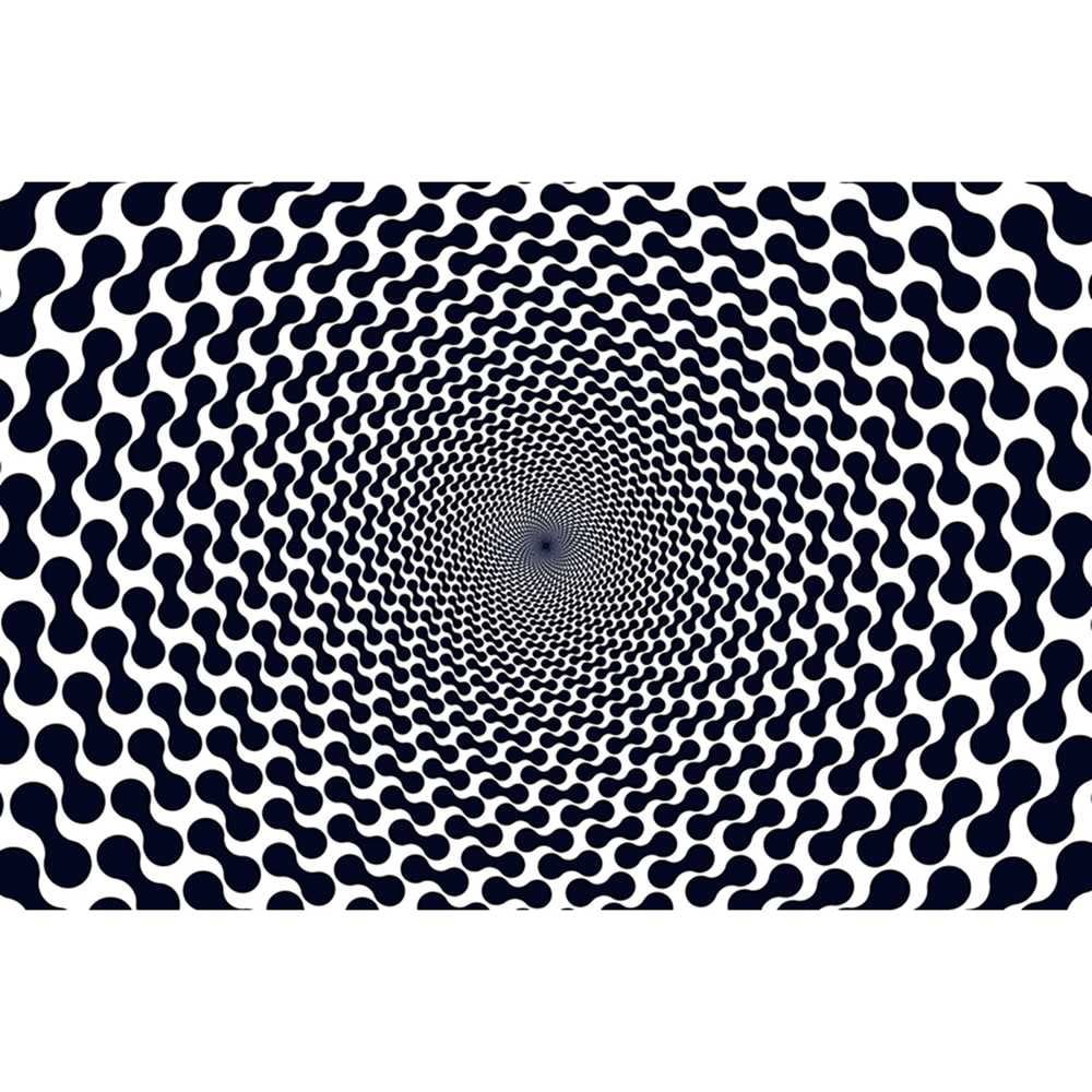 3D Black White Photographic Wallpaper Backdrop Visual Illusion Hypnotic ...