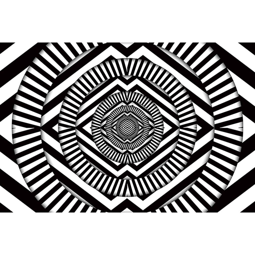 3D Black White Photographic Wallpaper Backdrop Visual Illusion Hypnotic ...