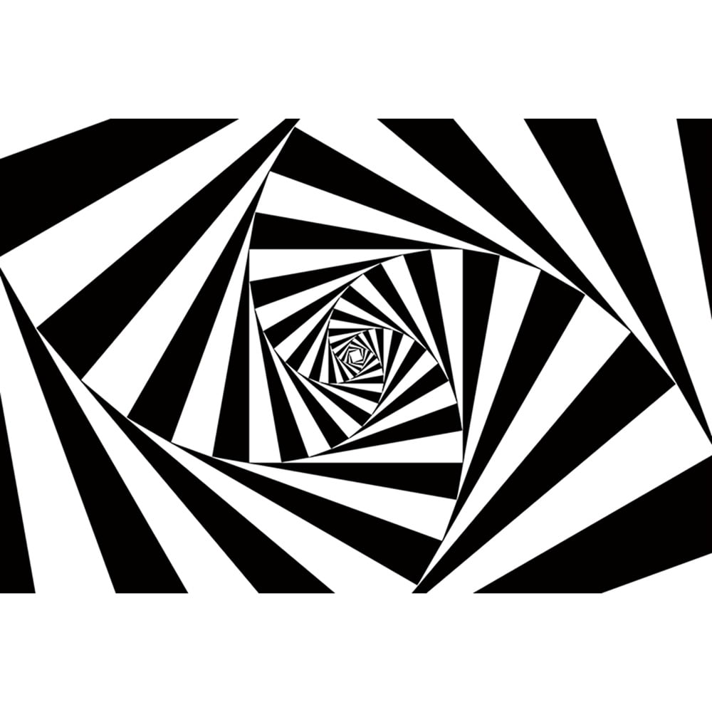 3D Black White Photographic Wallpaper Backdrop Visual Illusion Hypnotic ...