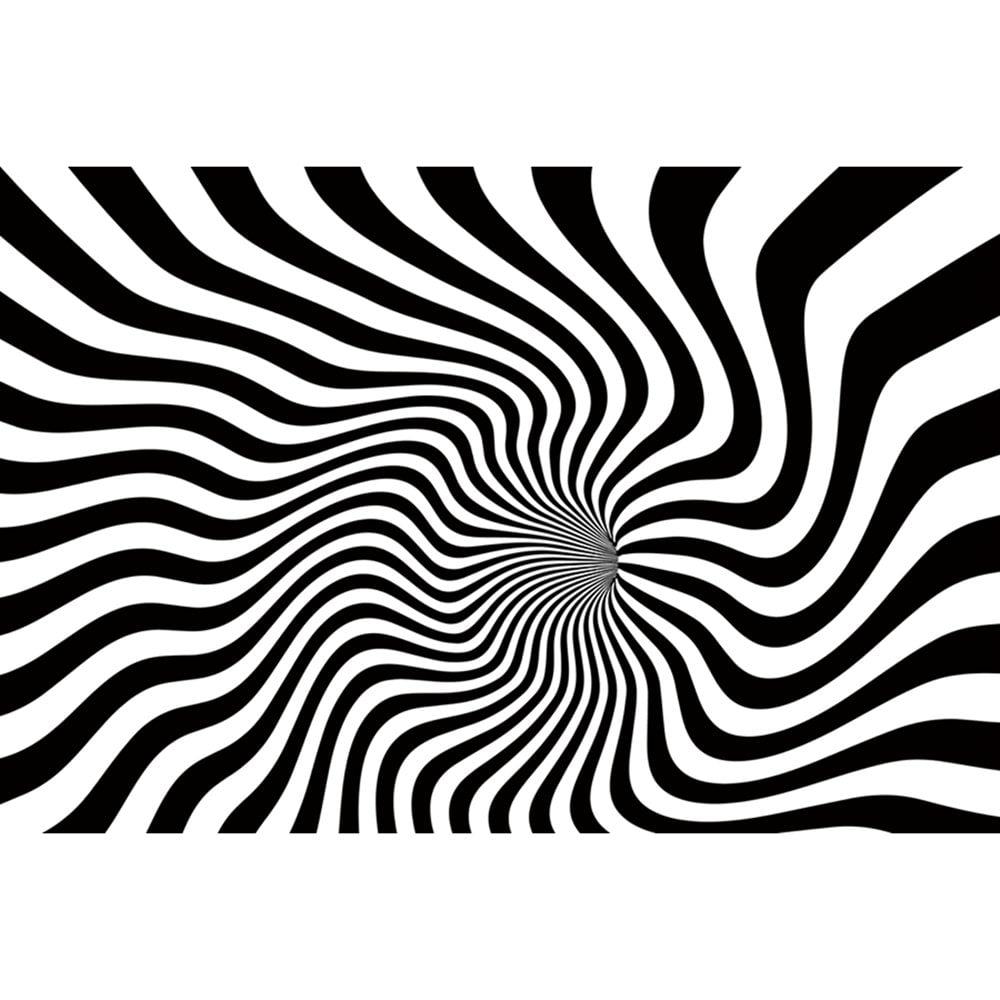 3D Black White Photographic Wallpaper Backdrop Visual Illusion Hypnotic ...