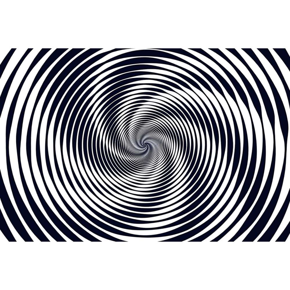 3D Black White Photographic Wallpaper Backdrop Visual Illusion Hypnotic ...