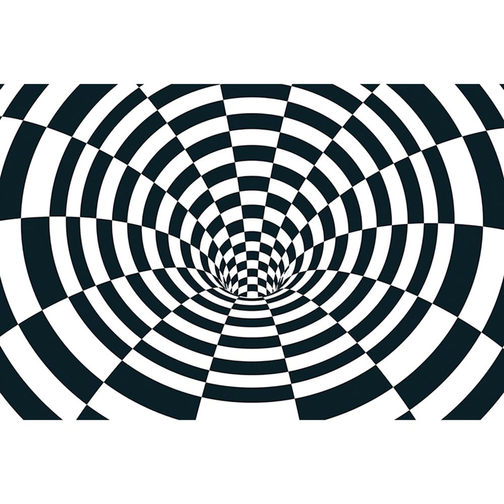 3D Black White Photographic Wallpaper Backdrop Visual Illusion Hypnotic ...