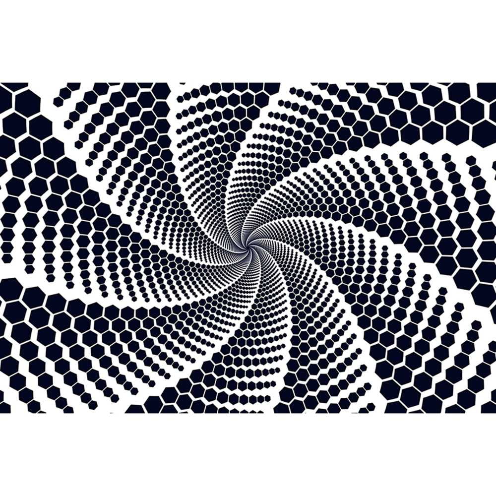 3D Black White Photographic Wallpaper Backdrop Visual Illusion Hypnotic ...