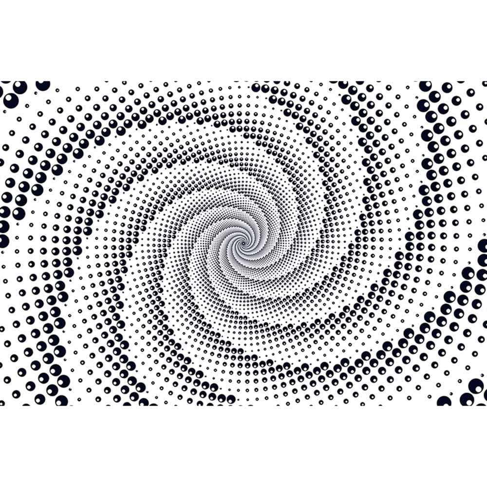 3D Black White Photographic Wallpaper Backdrop Visual Illusion Hypnotic ...