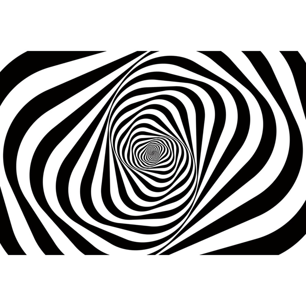 3D Black White Photographic Wallpaper Backdrop Visual Illusion Hypnotic ...