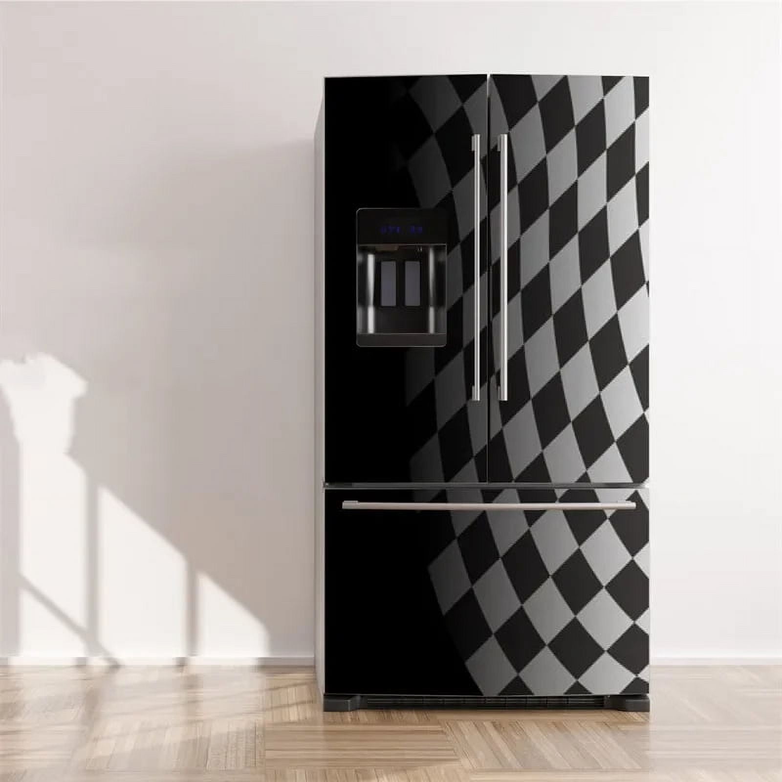3D Black and White Checkerboard Refrigerator Stickers Abstract Geometry ...