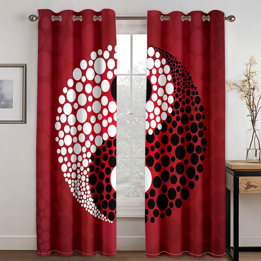 3D Black and White Tai Chi Bagua Design Curtains Taoist Culture Lovers ...